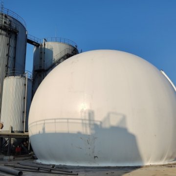 mounted double membrane biogas holder|biogas bag